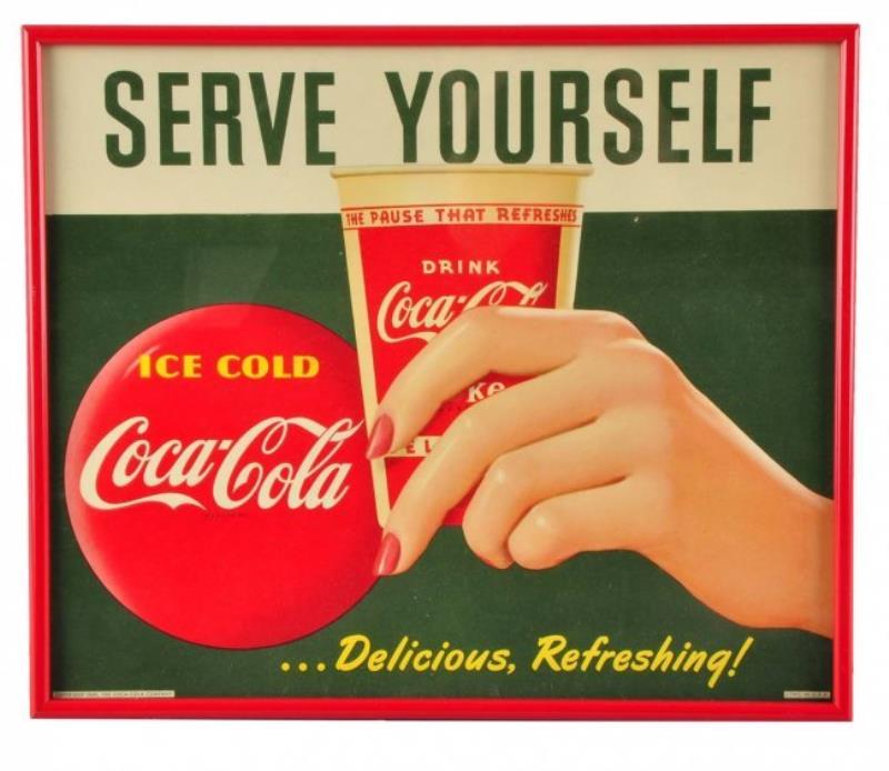 1949 Small Coca - Cola Cardboard Sign Value & Price Guide