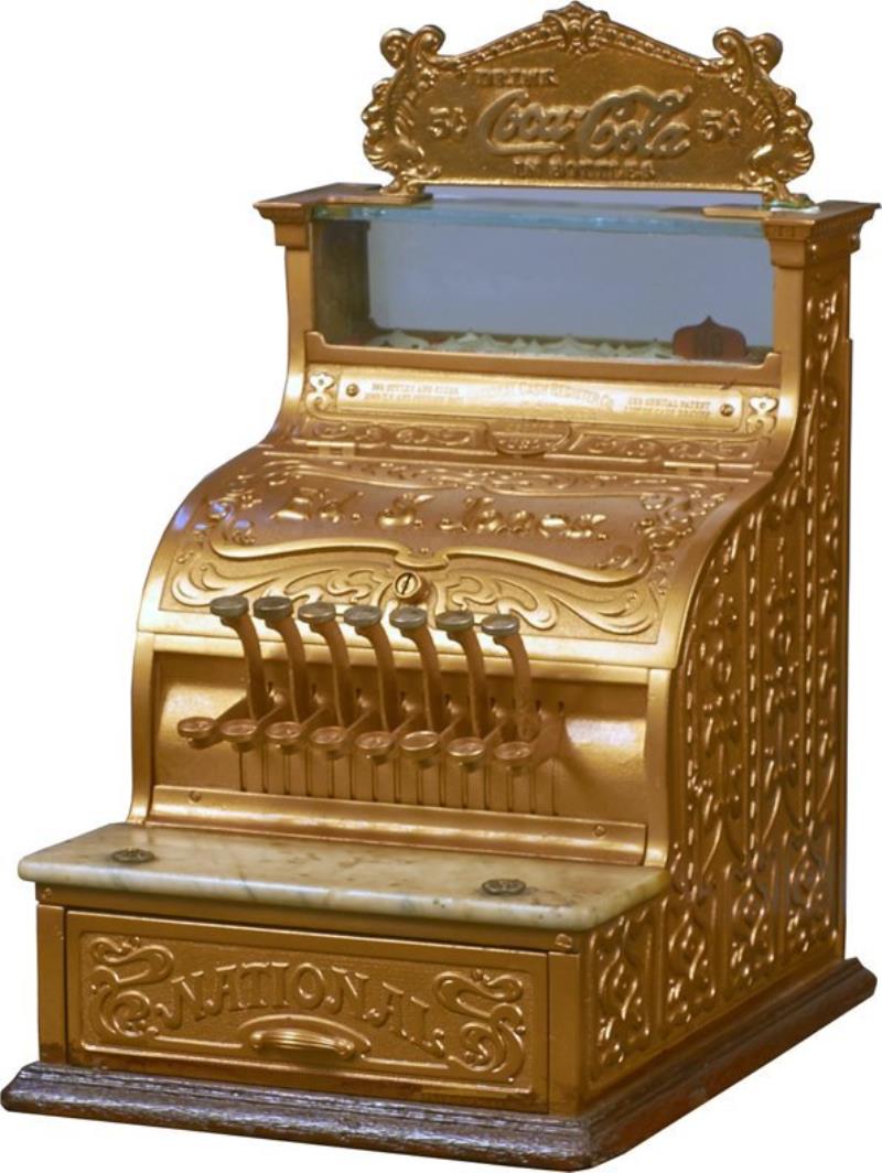 National Cash Register Brass Model 347 With Coca Cola Value & Price Guide