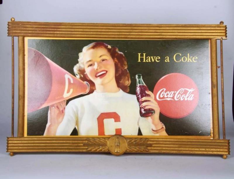 Coca Cola Cardboard Litho Advertisement In Frame Value Price Guide