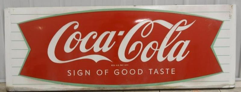 COCA-COLA FISHTAIL PORCELAIN SLED SIGN Value & Price Guide