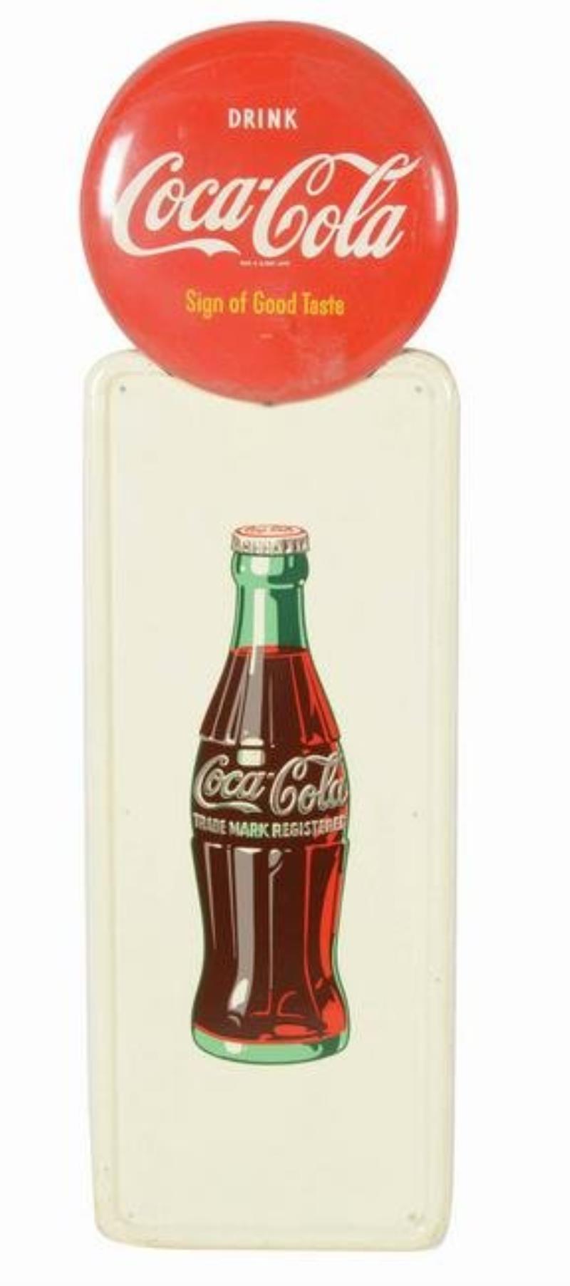COCA-COLA PILASTER SIGN WITH BUTTON Value & Price Guide