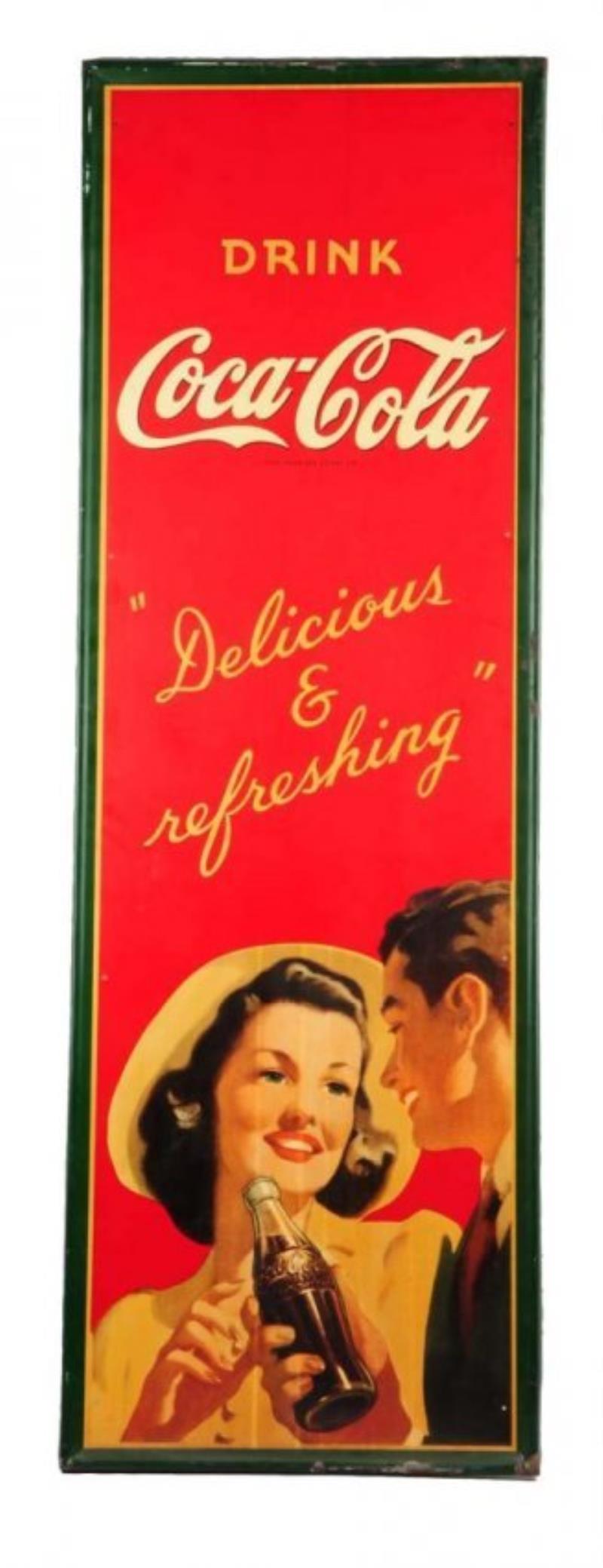 1960's Coca - Cola Vertical Tin Sign Value & Price Guide