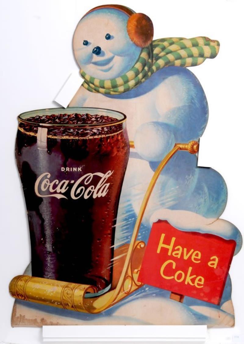 1956 COCA-COLA LARGE CARDBOARD CUT-OUT SIGN Value & Price Guide