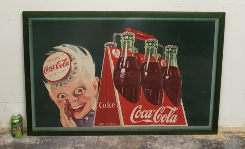 1946 Large Coca-Cola Sprite Boy Poster Value & Price Guide