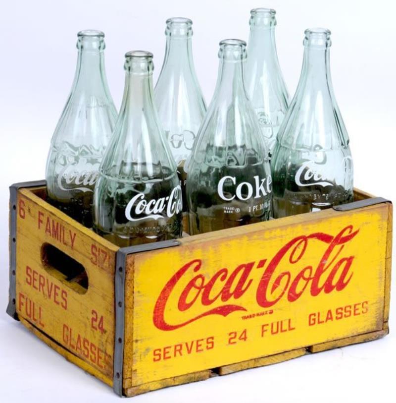 1950'S COCA-COLA FAMILY SIZE CASE WITH BOTTLES Value & Price Guide