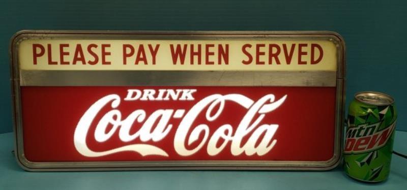 Coca-Cola-Please Pay When Served light-up hanging Value & Price Guide